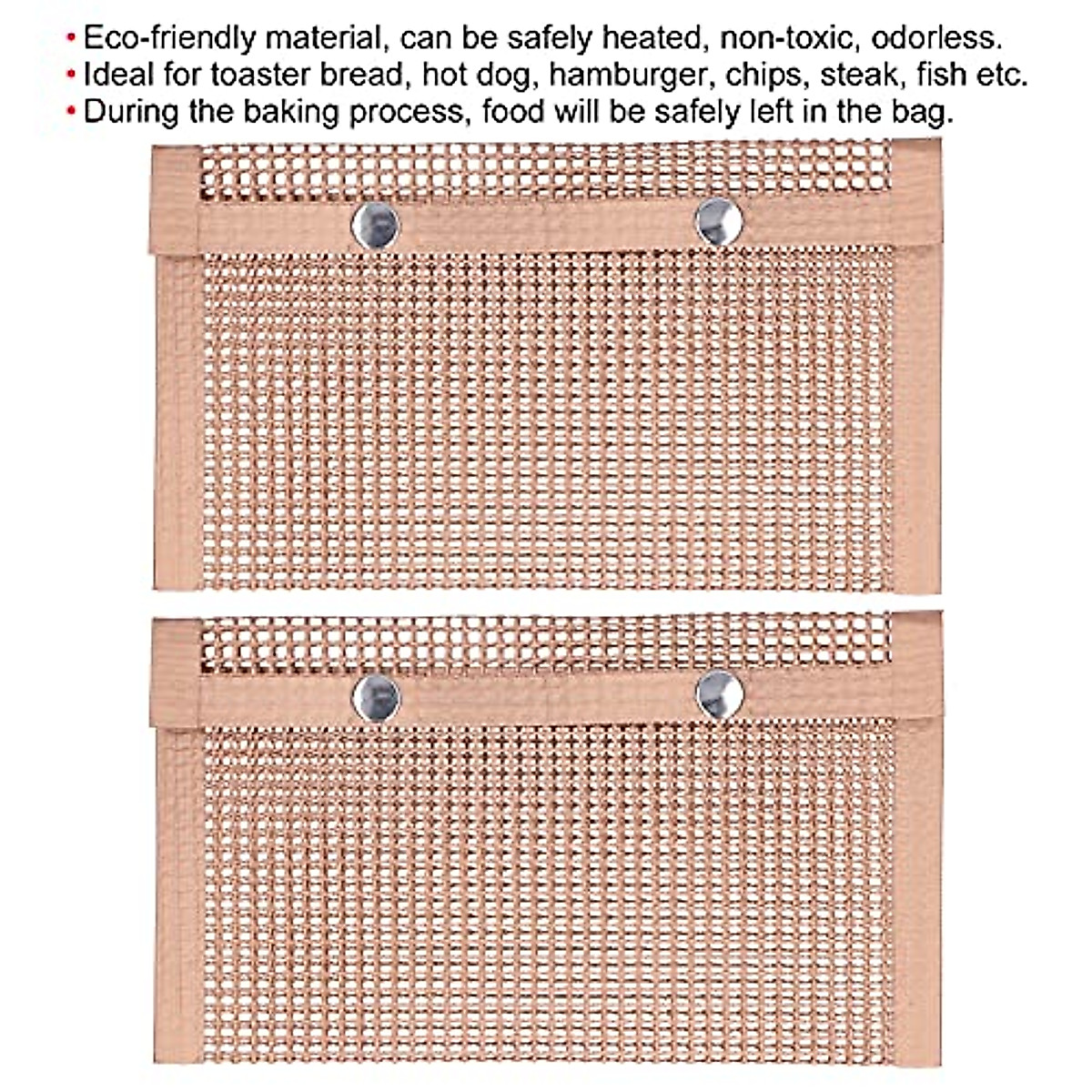 Vifemify 2pcs BBQ Mesh Bag High Temperature Resistant BBQ Bag 14x24cm Healthy and Environmental Friendly Non Toxic and Odourless