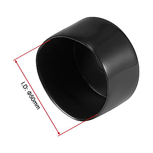 uxcell 8pcs Rubber End Caps 2"(50mm) ID Vinyl Round End Cap Cover Screw Thread Protectors Black