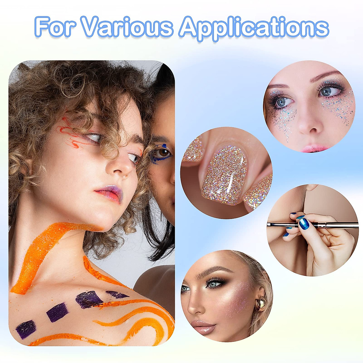 HTVRONT Holographic Extra Fine Glitter Powder - 50g/1.76oz Silver Glitter for Resin, 0.008"Portable Ultra Fine Glitter Powder for Nails, Candle Making, Crafts, Slime Fine Silver Glitter