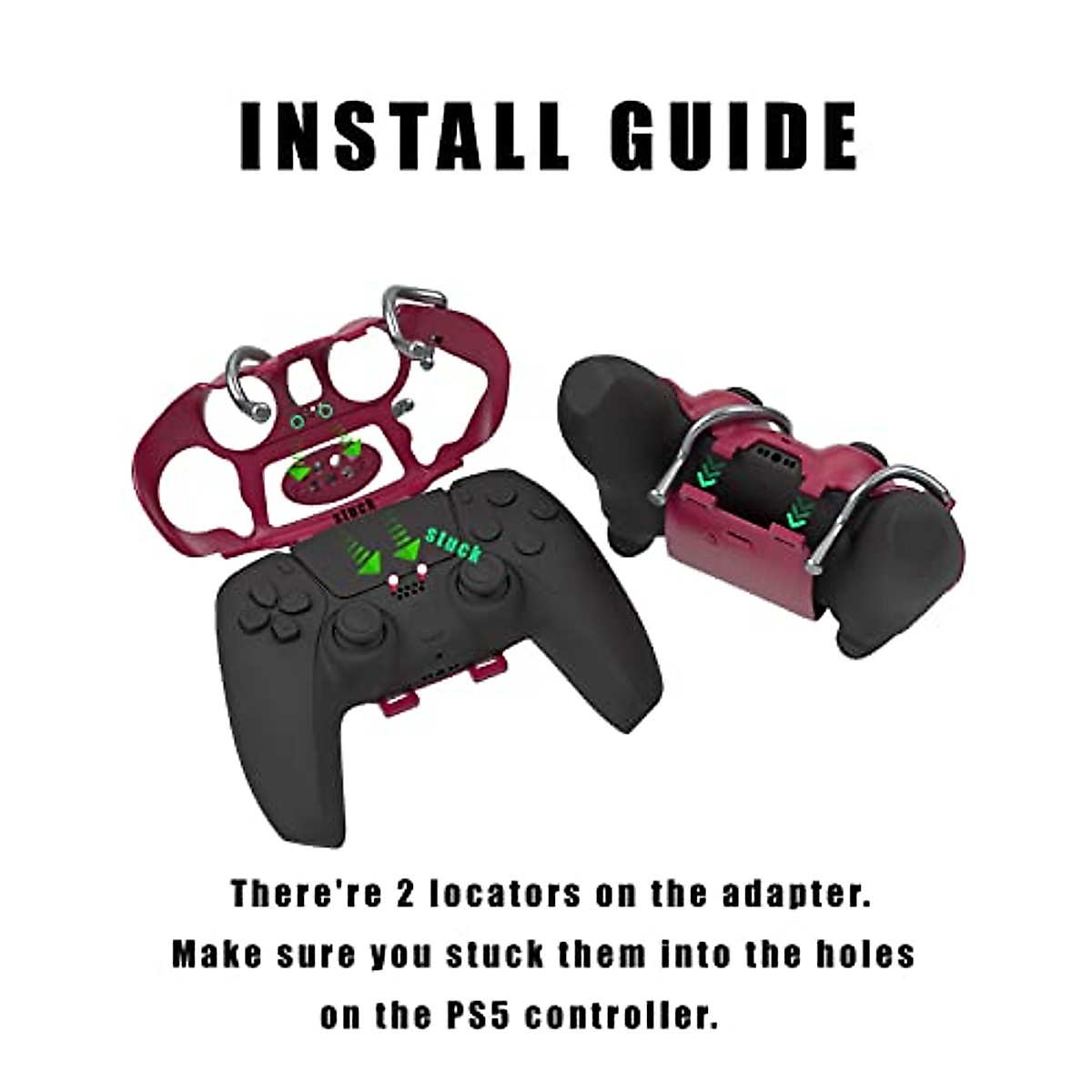 EXknight Leverback FPS Mechanical Paddles Attachment, Back Buttons Gaming Paddles for PS5 Controller (Red)