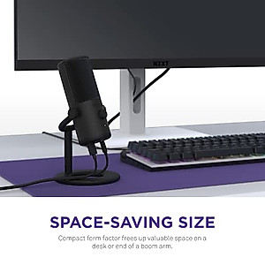 NZXT Capsule Mini - AP-WMMIC-B1 - USB Microphone – High Resolution – Cardioid Polar Pattern – Ideal for Streaming, Content Creation & Podcasting – Built-in Pop Filter – Adjustable Stand – Black