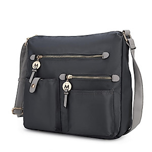 MKF Collection Crossbody Bag for Women, Nylon PocketBook Handbag Shoulder Bag Zipper Purse By Mia K