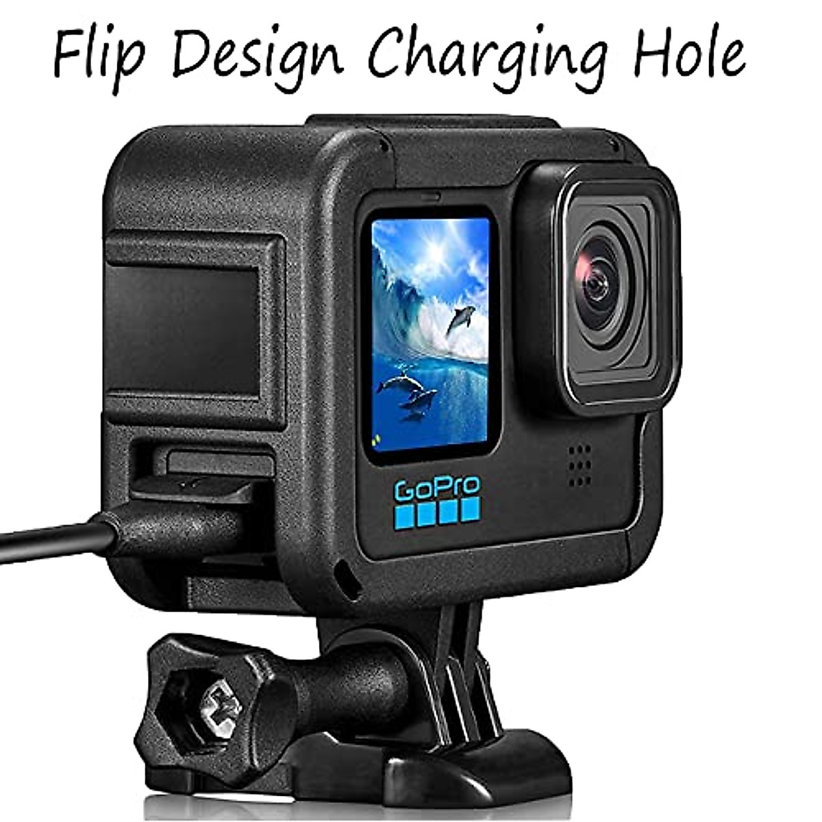 Protective Housing Case for Gopro Hero 9/Hero 10/Hero 11 Black, Housing Frame Case Mount Accessories for Gopro Hero9 Action Camera Accessory Kit with Quick Pull Movable Socket and Screw