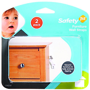 Safety 1st 11014 White Furniture Wall Straps 2 Count