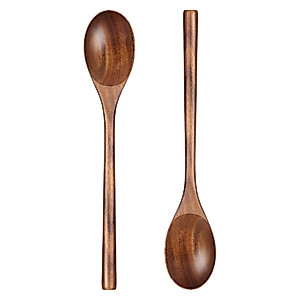 HANSGO 2PCS Wooden Cooking Spoons, Large Wooden Cooking Spoons Wooden Kitchen Utensil for Cooking Serving Mixing