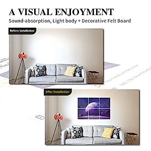 GoTiling Acoustic Panels Art Decorative Sound Absorbing Wall Panel High Density Felt Soundproofing Panel for Walls Acoustic Treatment for Studio,Office and Home, 11.5’’ X 11.5’’inch, 6 Pack, Earth