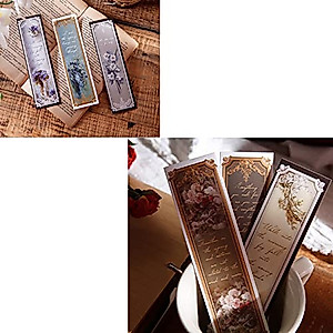 Retro Flower Letters Themed Collection Paper Bookmarks for Books Stationery Creative Book Page Marker Stationery Supplies 30Pieces