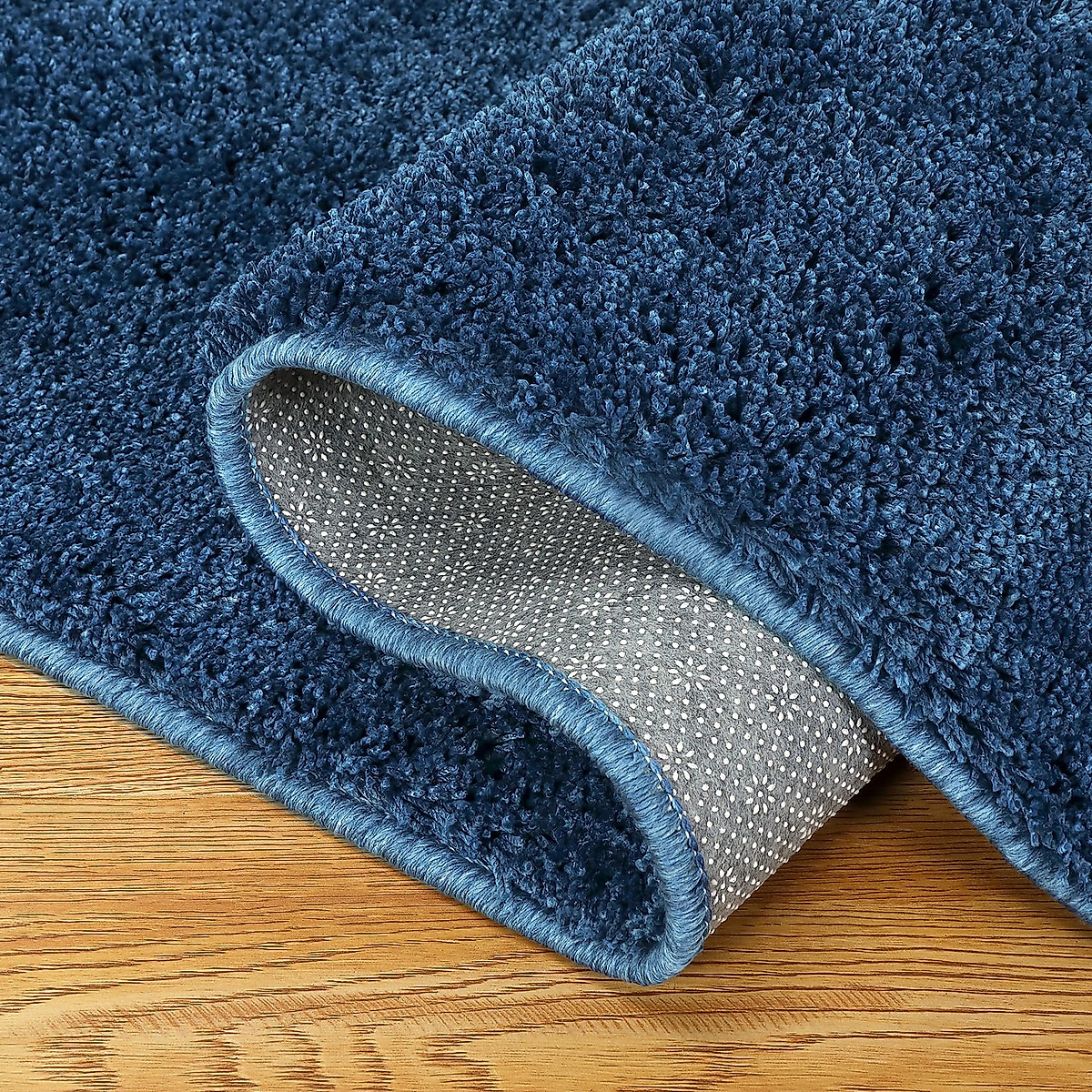 COZYLOOM Large Area Rug, 9x12 Modern Shag Rug Soft Fluffy Large Shaggy Rug for Living Room Bedroom Thick Indoor Carpet Dorm Kids Room Indoor Home Decorative Non-Slip Plush Furry Fur Area Rugs, Navy