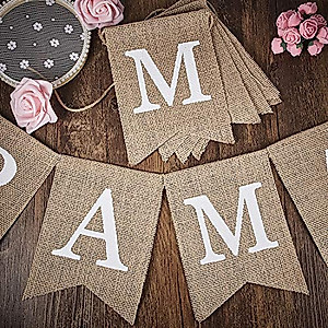 Ramdan Kareem Bunting Banner Eid Celebration Hanging Banner Burlap Bunting Decoration for Ramadan Kareem Supplies