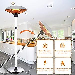 SOARRUCY Patio Heaters for Outdoor - Stainless Steel Outdoor Heater 3 Levels Adjustable Power Waterproof, Dump Power Off Outdoor Heaters for Patio