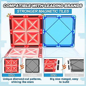 Loovio Magnetic Tiles Toddler Toys for 3 Year Old Boys & Girls, Magnetic Blocks Gifts Toys for Toddler Kids Ages 3-5, Preschool Learning Montessori STEM Magnet Toys - Starter Set