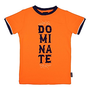 Spalding Boys Athletic Basketball Graphic Crewneck T Shirt Short Seeve Top and Shorts Gym Set, Bright Orange, 2T