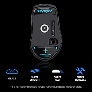 Superglide - Fastest and Smoothest Mouse Feet/Skates Made with Ultra Strong Flawless Glass Super Fast Smooth and Durable Sole for Roccat Kone Pro/Pro Air [Black]