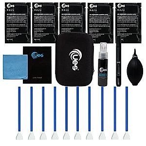 UES DSLR Camera Sensor and Lens Cleaning Travel Kit: APS-C Sensor Cleaning Swab, Cleaner, Air Blower, Microfiber Cloth, Lens Cleaning Pen, Lens Paper
