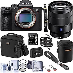 Sony Alpha a7R III Mirrorless Digital Camera (V2) with FE 24-70mm f/4 ZA OSS Lens Bundle with 128GB SD Card, Bag, Extra Battery, Wrist Trap, Screen Protector and Accessories