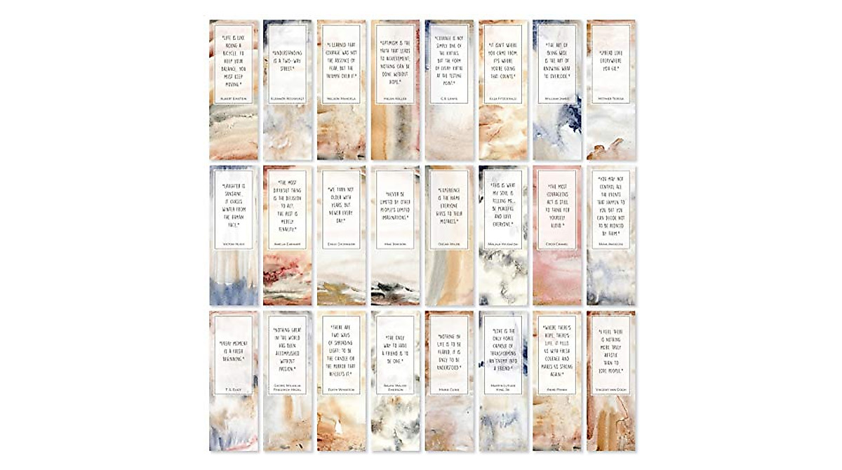 Abstract Bookmarks with Inspirational Quotes | Pack of 48