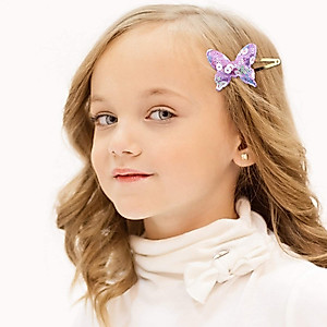 Gingbiss Hair Clips for Girls - 8 Pairs of Star, Crown, Heart, Butterfly Shaped Barrettes and Pins - Metal Snap Accessories for Styling Kids' Hair