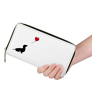 doginthehole Dachshund Wallets for Women Zipper Phone Long Clutch Ladies Wallets and Card Holder Organizer PU Leather Purse
