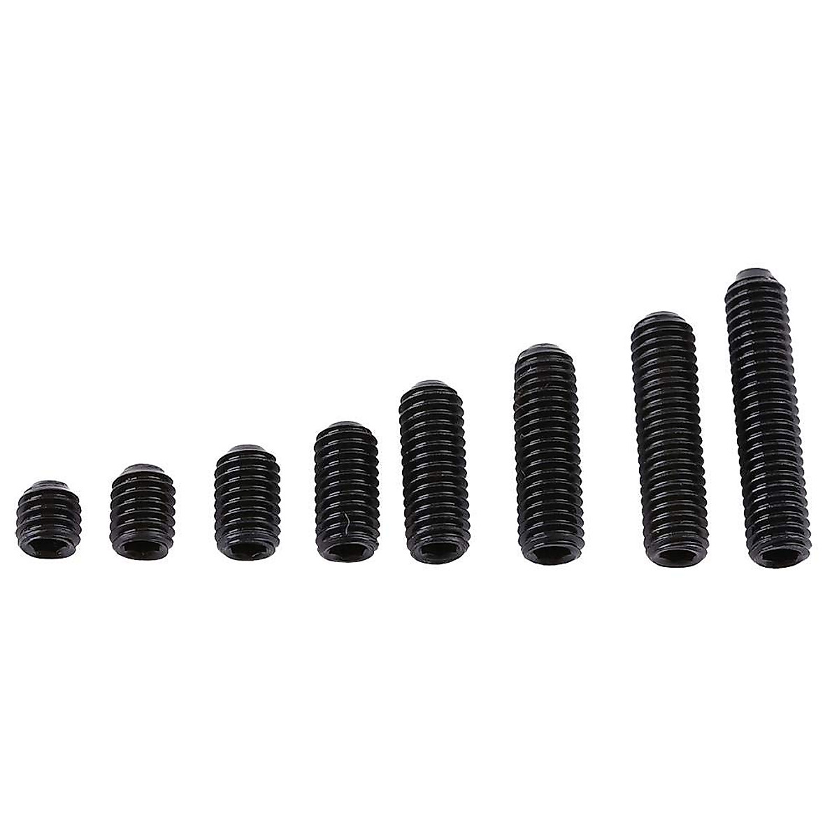 200pcs Screws, M3 Black Carbon Steel Socket Cup Point Grub Set Screw Assortment