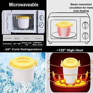 WANGYZJ Microwave Rice Cooker, Food Grade Portable Microwave Steamer for Rice, Microwave Steamer for Vegetables, Microwave Cookware (S)