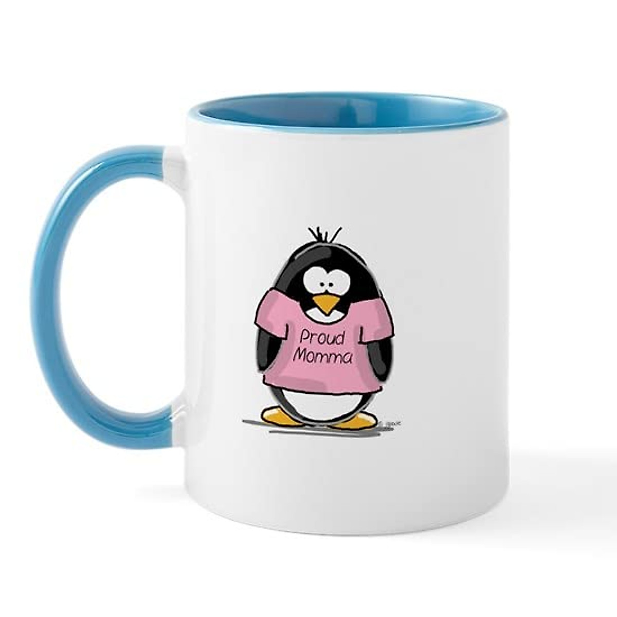 CafePress Proud Momma Penguin Mug Ceramic Coffee Mug, Tea Cup 11 oz
