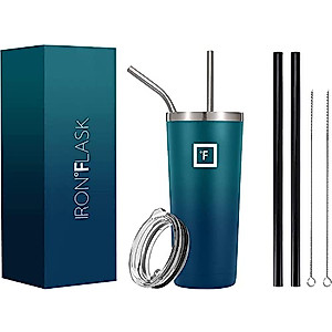 IRON °FLASK Classic Tumbler - 32 Oz, Vacuum Insulated Stainless Steel, Hot Cold, Double Walled, Thermo Travel Mug, Water Metal Canteen, Dark Night