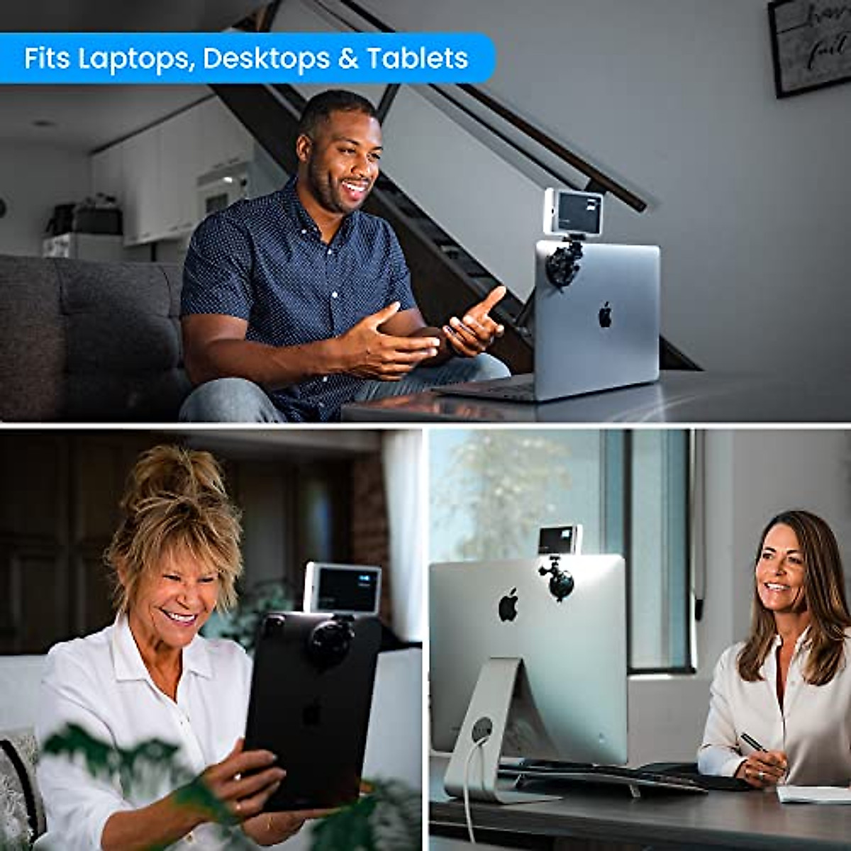 Lume Cube Video Conference Lighting Kit | Live Streaming, Video Conferencing, Remote Working | Lighting Accessory for Laptop, Adjustable Brightness and Color Temperature, Computer Mount Included