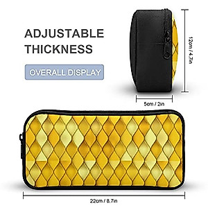 Gold Fish Scale Pencil Case Pencil Pouch Coin Pouch Cosmetic Bag Office Stationery Organizer