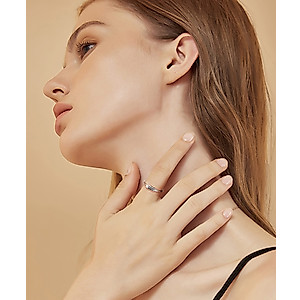 MILACOLATO 925 Sterling Silver Rings Set for Women | 18K White Gold Plated Wishbone Love Knot Feather Stackable Rings | Tarnish Resistant Stacking Thumb Rings Comfort Fit Size 9