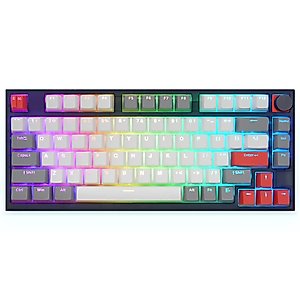 SKYLOONG GK75 Compact Programmable Gaming Keyboard,TKL 75% Layout,RGB Wired Hot Swappable Mechanical Keyboard,with Knob,Double Shot PBT Keycaps,Compatible Windows/MAC