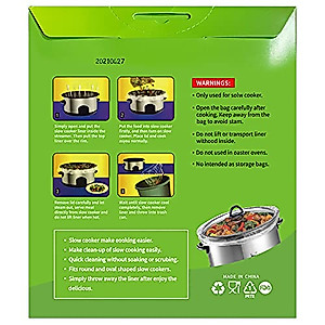 ECOOPTS Slow Cooker Liners Disposable Cooking Bags Large Size Pot Liners Fit 4QT to 8.5QT Suitable for Oval & Round Pot (10 BAGS)