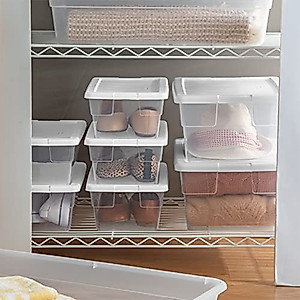 Sterilite 16 Quart Multipurpose Clear Plastic Stacking Storage Container Box with Secure Latching Lid for Home or Office Organization, 108 Pack