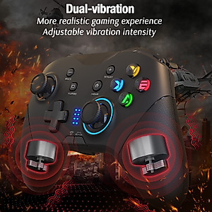 Wired Gaming Controller, PC Gamepad Joystick, Dual Vibration, Programmable Remap M1-M4, Game Console for Windows 7/8/10/ Laptop, TV Box, PS3, Android, Switch