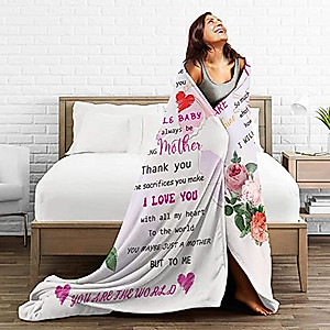 to Mom Blanket,Throw Blanket Gifts for Mom,All Season Use Luxury Lightweight Warm Super Soft Cozy Flannel Fleece Blankets for Bed Sofa Couch 60x50 Inches