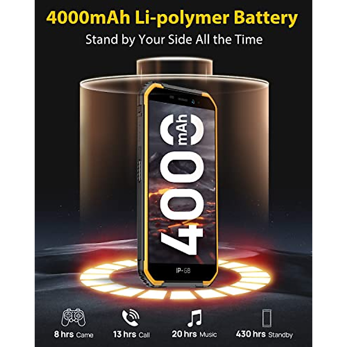 Ulefone Rugged Smartphone Unlocked, Armor X6 Pro(2022) IP69K Waterproof Phone, Android 12 8GB+32GB, 13MP+5MP, 5.0 inch, 4000mAh Battery, Global Dual 4G, NFC, Face ID Compass+GPS Shockproof (Orange)