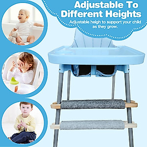 Unique Design IKEA High Chair Foot Rest Wrapped in Felt Pad- Wooden Footrest High Chair Accessories, Smoothed Edges, Compatible with IKEA Antilop High Chair Accessories Footrest