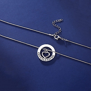 TEAMER Love Cheerleading Pendant Cheer Cheerleader Necklace Sprots Jewelry for Women Female