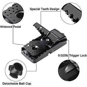 VRXVR Mouse Traps Indoor for Home Small Mouse Trap for House Mice Snap Trap Effective Sanitary Quick Mouse Catcher - 12 Pack, Black