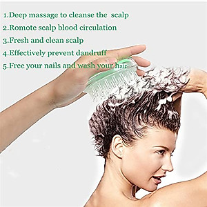 INGVY Dry Brushing Body Brush Bath Supplies Crystal Transparent Silicone Massage Shampoo Comb Deep Massage Clean Scalp Shampoo Artifact (Color : Green)