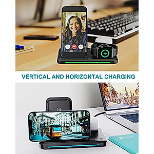 Wireless Charger for iPhone,Charging Station for Apple Multiple Devices,Foldable 3 in 1 Charger for iPhone 14/13/12/11/Pro/Max/XS/Max/XR/XS/X, Apple Watch 8/7/6/SE/5/4/3/2, Airpods Pro/3/2/1