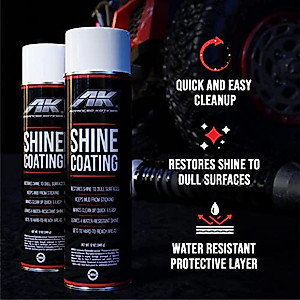 Advanced Kotings High Gloss Shine Coating Spray | Revives Dull Surfaces, UV Protectant, Vinyl, Rubber, Plastic, Easy Off-Road Clean-Up, ATV, UTV, Dirt Bikes Surfaces | Net Weight 12oz - 2 Pack