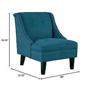 Signature Design by Ashley Clarinda Contemporary Tufted Wingback Accent Chair, Blue