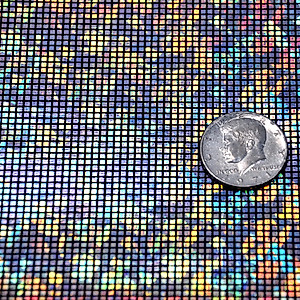 Yutone Stretch Knit Fabric 57inch Wide Decoration, Apparel, Costume Sewing Quilting Apparel Crafts Décor by Yard (Iridescent Hologram Silver 1Yard)