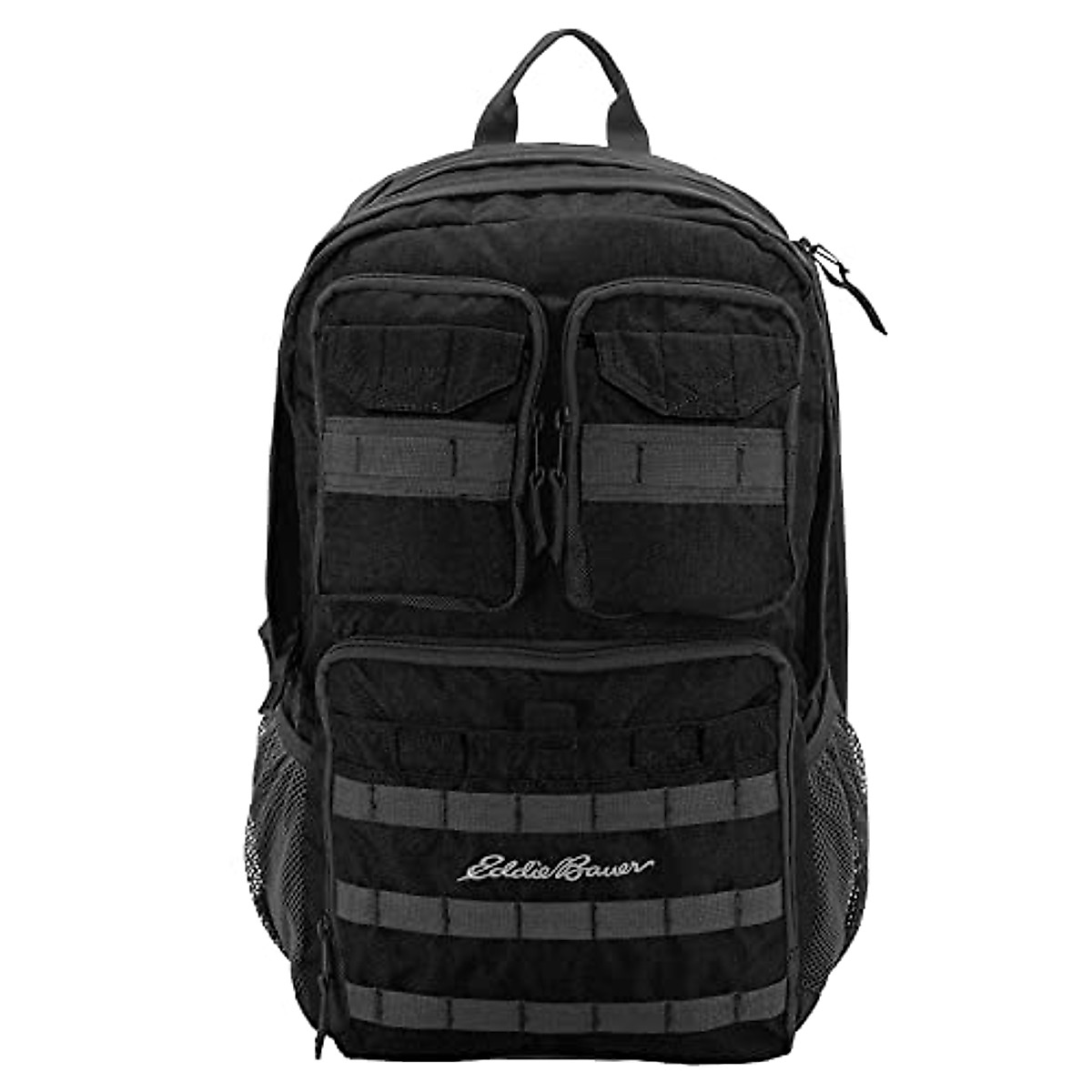 Eddie Bauer Cargo Backpack 30L Access Computer Sleeve and Dual Mesh Side Pockets, Black