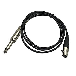 MMNNE 3.3 feet 1/4" TS Male to Mini XLR-Female 3-Pin Cable Connector, Black, 1 Count