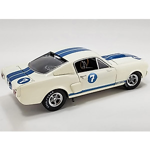 1965 Shelby GT 350R #7 "Stirling Moss White with Blue Stripes Limited Edition to 516 Pieces Worldwide 1/18 Diecast Model Car by Acme A1801814