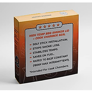 Total Control 1/2 x 1/8 Black Hi Temp BBQ smoker Gasket Self Stick15 ft LavaLock