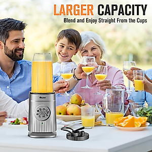 VEWIOR Smoothie Blender, Max 1500W Personal Blender Shakes and Smoothies 32 oz & 24 oz To-Go Cups, Countertop Portable Blenders Kitchen Ideal Frozen Juices Blender, Baby Food, Smoothies, Sauces