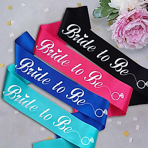 KETAOO Bride to Be Sash, Silver Foil Black Bachelorette Sash for Bridal Shower Favors Engagement or Wedding Party Accessories Hen Night Gifts