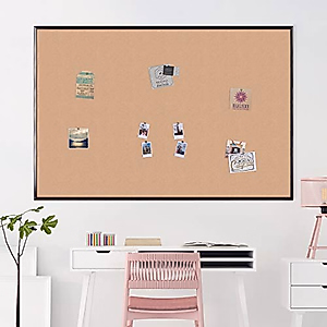 U Brands Cork Bulletin Board, 47 x 70 Inches, Black Aluminum Frame (2882U00-01)